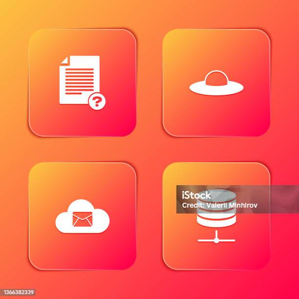 Set Unknown Document Ufo Flying Spaceship Cloud Mail Server And Server ... Set Unknown Document Ufo Flying Spaceship Cloud Mail Server And Server ...