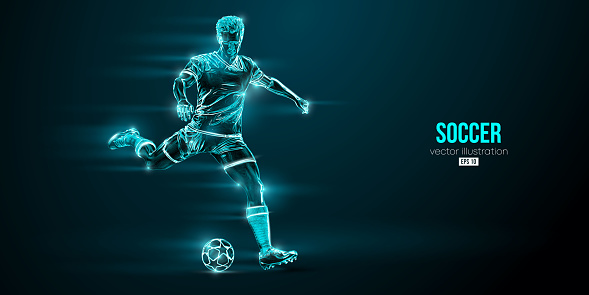 Pemain Sepak Bola Sepak Bola Pria Beraksi Terisolasi Latar Belakang