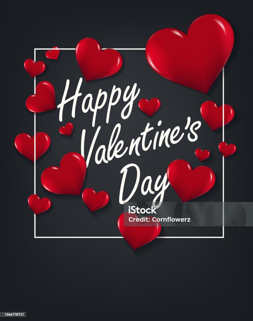 Selamat Hari Valentine Kartu Ucapan Ilustrasi Stok Unduh Gambar