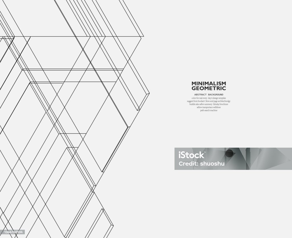 Abstract Black And White Geometric Line Structure Pattern Background
