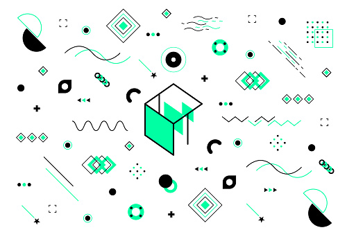 Template Sampul Desain Grafis Minimal Dengan Bentuk Dan Garis Geometris