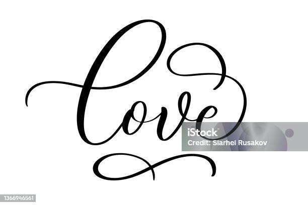 Love Continuous Lettering Line Script Cursive Inscription For Poster Card Banner Valentine Day