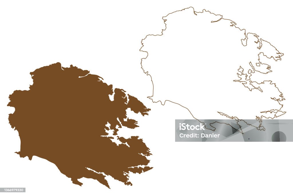 Île De Benbecula Carte Illustration Vectorielle Croquis Griffonné Carte