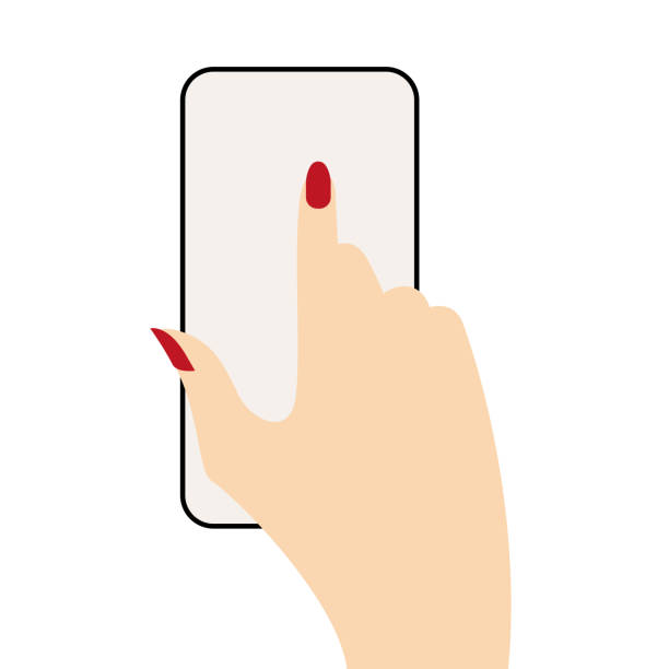 Manicure Hand Holding Phone Illustrations Royalty Free Vector Graphics