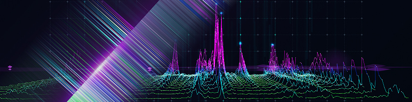 Abstract Background With Lines Noisy Algorithm Grid Connecting Dots On Dark Big Data Visual