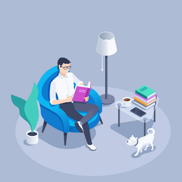 110 3d Man Sitting On Books Stock Illustrations Royalty Free Vector
