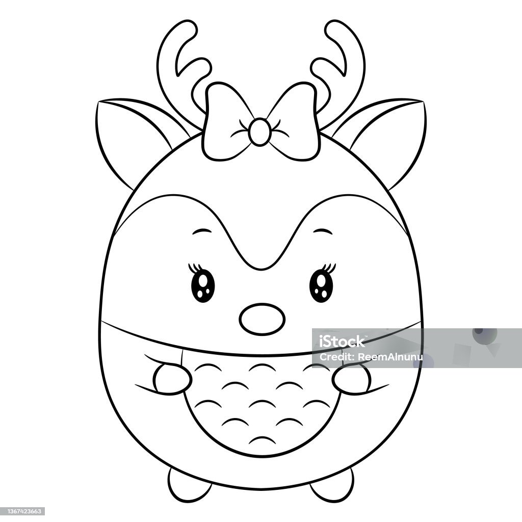 Natal Lucu Rusa Menggambar Sketsa Untuk Mewarnai Ilustrasi Stok Unduh Gambar Sekarang Balon