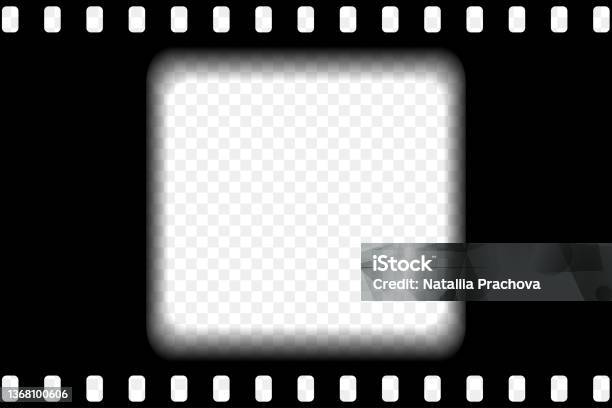 Bingkai Sinematik Hitam Tua Dengan Latar Belakang Transparan Template Slide Film Antik Dengan