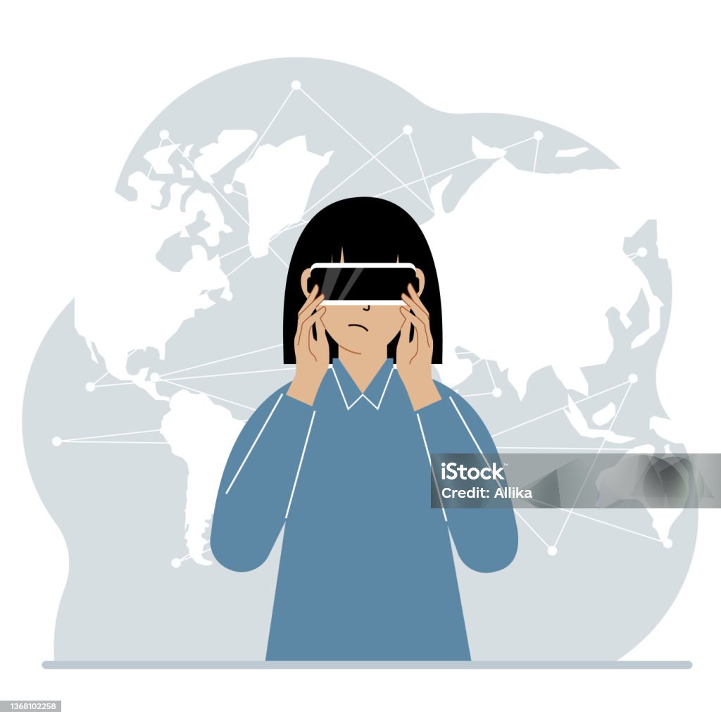 Konsep Augmented Reality Atau Extended Reality Wanita Yang Mengenakan