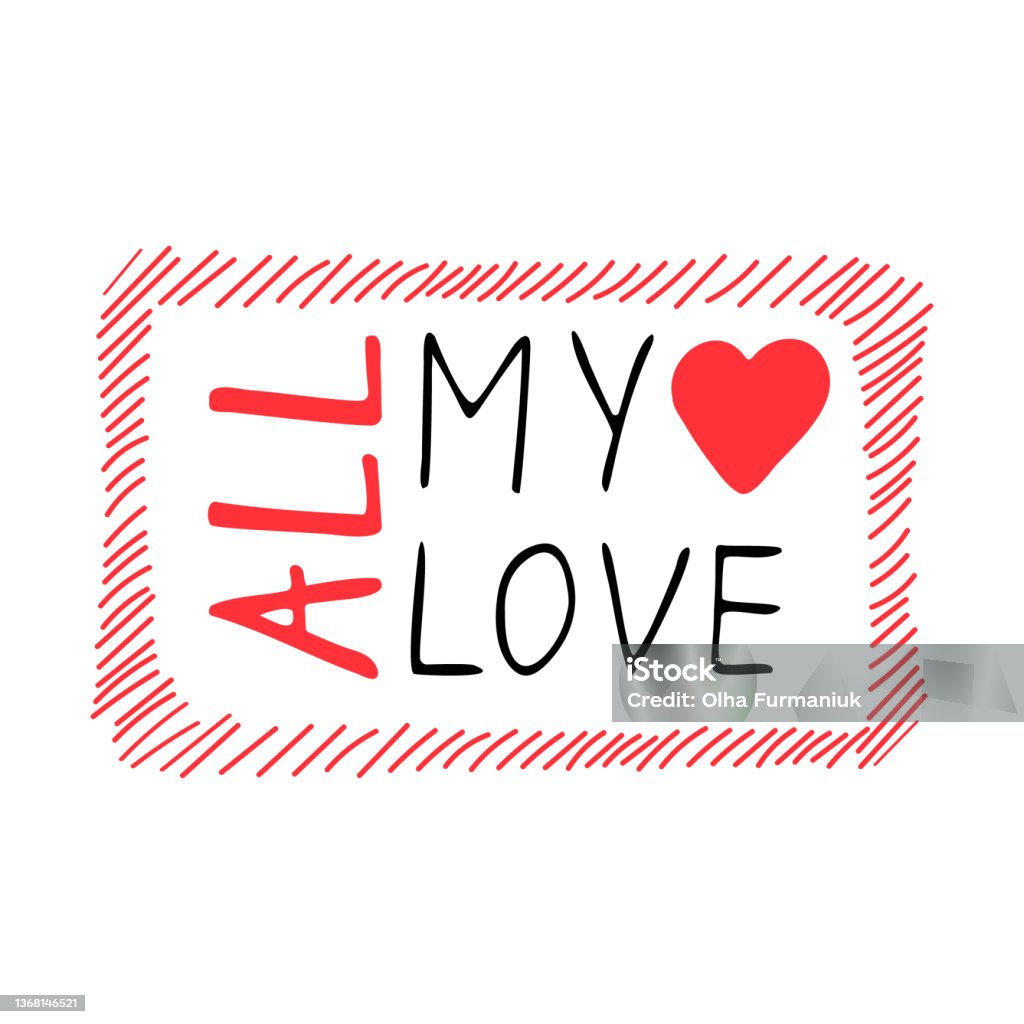 Amour Lettrage Calligraphie Carte De Saintvalentin Modèle De