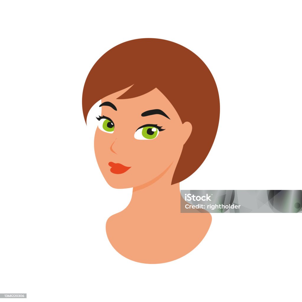 Beautiful Cute Fashionable Girl Vector Illustration Isolated On White