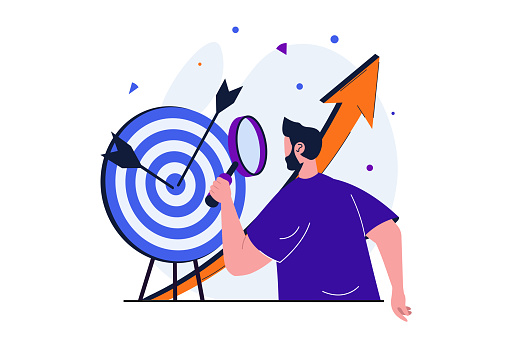 Target Bisnis Konsep Flat Modern Untuk Desain Banner Web Pengusaha