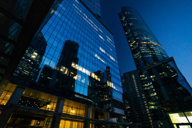 Free Stock Photo of Skyscrapers at night with Reflections | Download ...