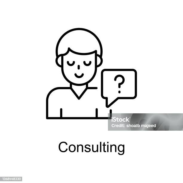 Vectoriel Consultant Icône Solide Pour Toile Isolée Sur Fond Blanc