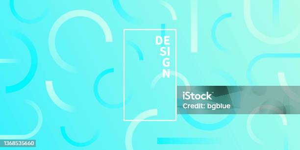 Desain Abstrak Dengan Bentuk Geometris Trendy Blue Gradient Ilustrasi