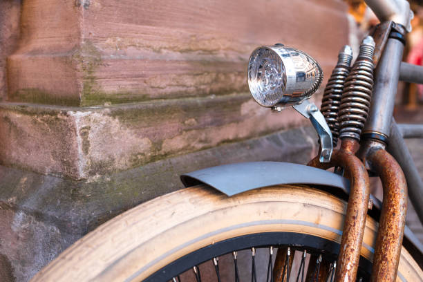 Free Stock Photo of Vintage bicycle headlight in urban setting ...