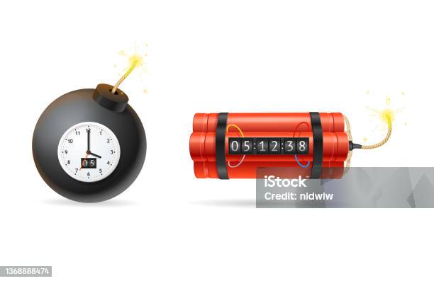Réaliste Détaillé 3d Red Detonate Dynamite Stick Avec Horloge Minuterie