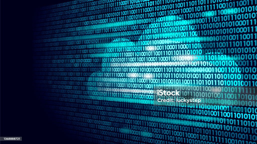 Cloud Computing Online Storage Binary Code Numbers Big Data Information
