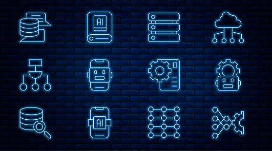 Set Line Neural Network Robot Setting Server Data Chat Algorithm And Artificial Intelligence Ai 1072