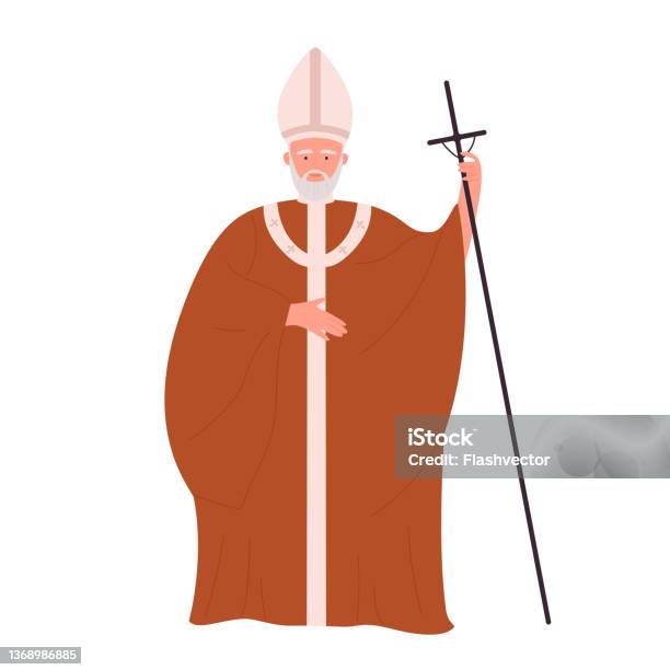 Imam Agama Uskup Gereja Katolik Roma Ilustrasi Stok Unduh Gambar