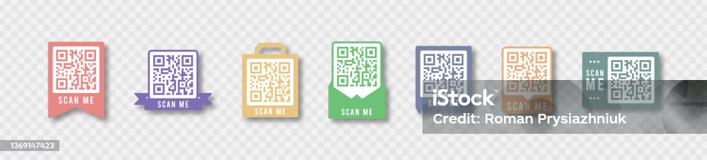 Qr Code Color Frame Set Template Of Frames For Qr Code With Text Scan