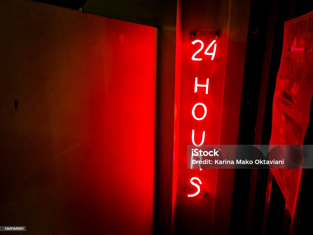 Neon Sign Open 24 Hours Stock Photo - Download Image Now - 24 Hrs, 24-7 ... Neon Sign Open 24 Hours Stock Photo - Download Image Now - 24 Hrs, 24-7 ...