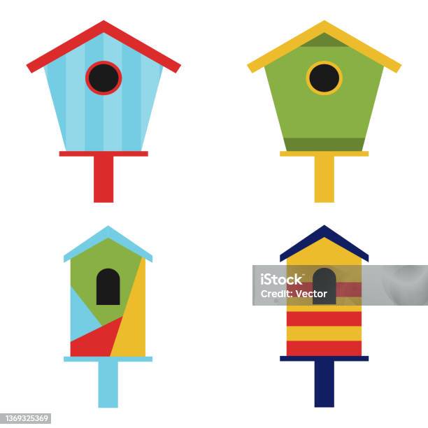 Nichoir Cabane À Oiseaux Sur Larbre Vecteur Illustration De Dessin