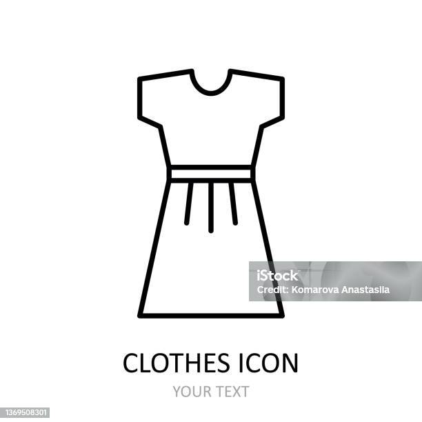 Illustration Vectorielle Avec Icône De Robe Plan Desquisse Vecteurs
