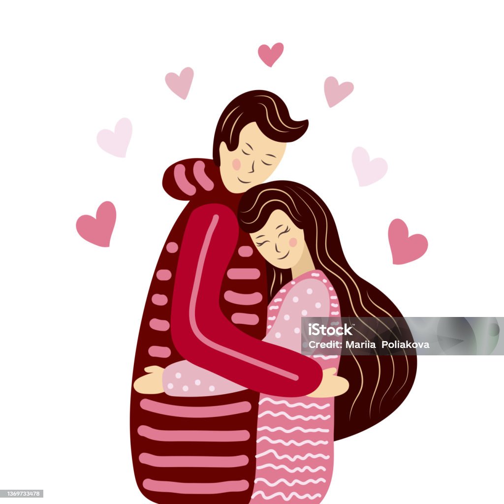 Un Couple Damoureux Sembrasse Joyeuse Saintvalentin Les Jeunes Hommes