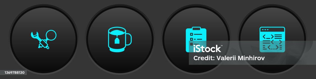 Set Debugging Cup Of Tea With Tea Bag Clipboard Checklist And Software ... Set Debugging Cup Of Tea With Tea Bag Clipboard Checklist And Software ...