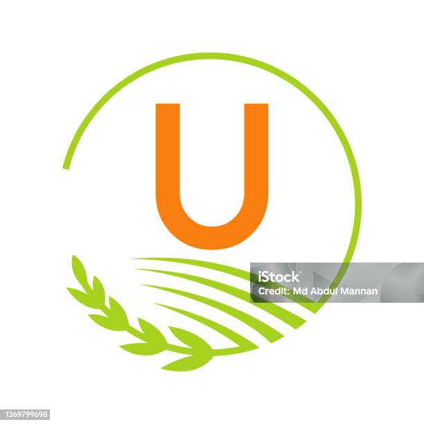 Logo De Lagriculture Sur Le Concept De La Lettre U Logo De Lagriculture