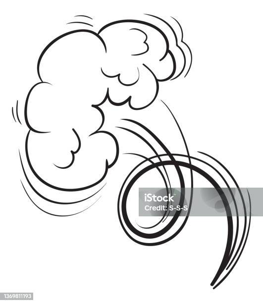 Efek Komik Gerak Udara Spiral Awan Asap Ilustrasi Stok Unduh Gambar