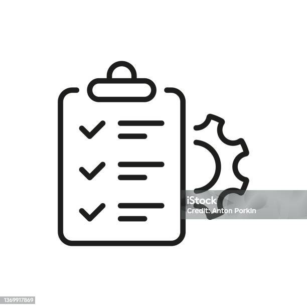 Icône De Ligne De Gestion De Projet Icône De Contour De La Liste De ... Icône De Ligne De Gestion De Projet Icône De Contour De La Liste De ...