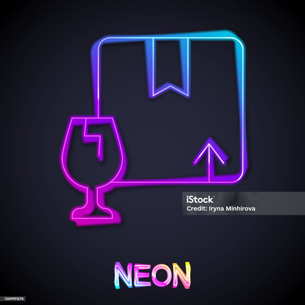 Kotak Paket Pengiriman Garis Neon Bercahaya Dengan Simbol Konten Rapuh ... Kotak Paket Pengiriman Garis Neon Bercahaya Dengan Simbol Konten Rapuh ...