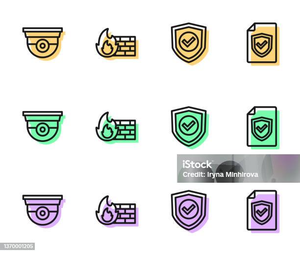 Atur Baris Shield Dengan Tanda Centang Kamera Keamanan Firewall Dinding