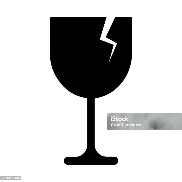 Icône Davertissement De Cargaison Fragile En Verre Brisé Symbole Labal