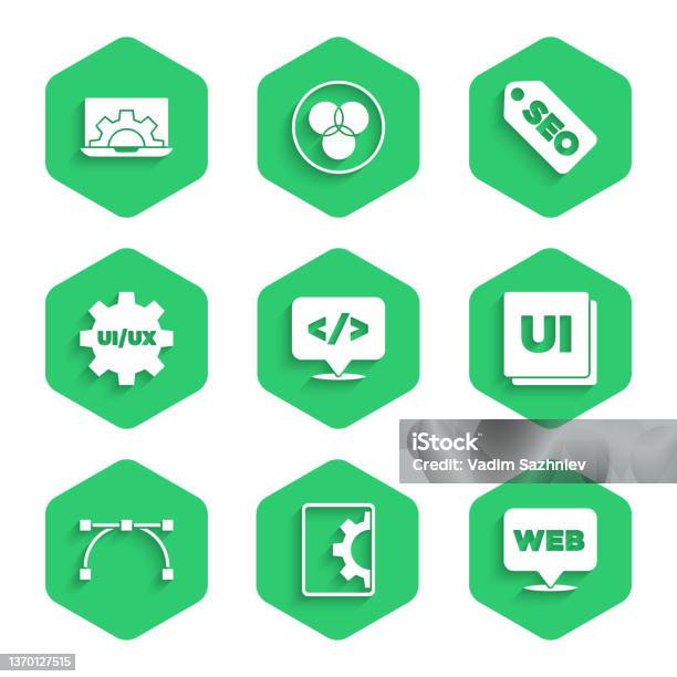 Vetores De Defina Desenvolvimento Frontend Web E Design Gráfico Ui Ou