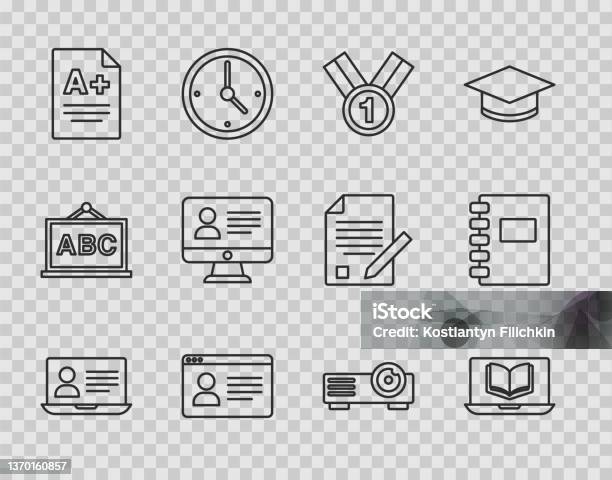 Définir La Ligne Classe En Ligne Médaille Feuille Dexamen Avec Note A
