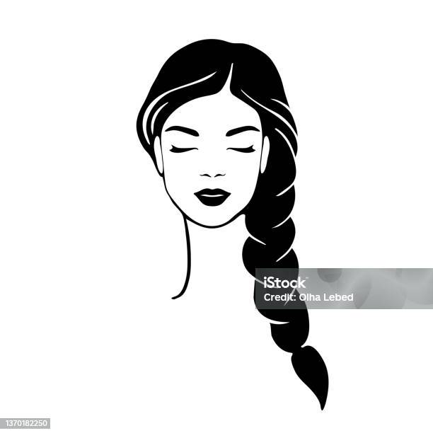 Beautiful Silhouette Of Hairstyle For Women Female Icon For Beauty