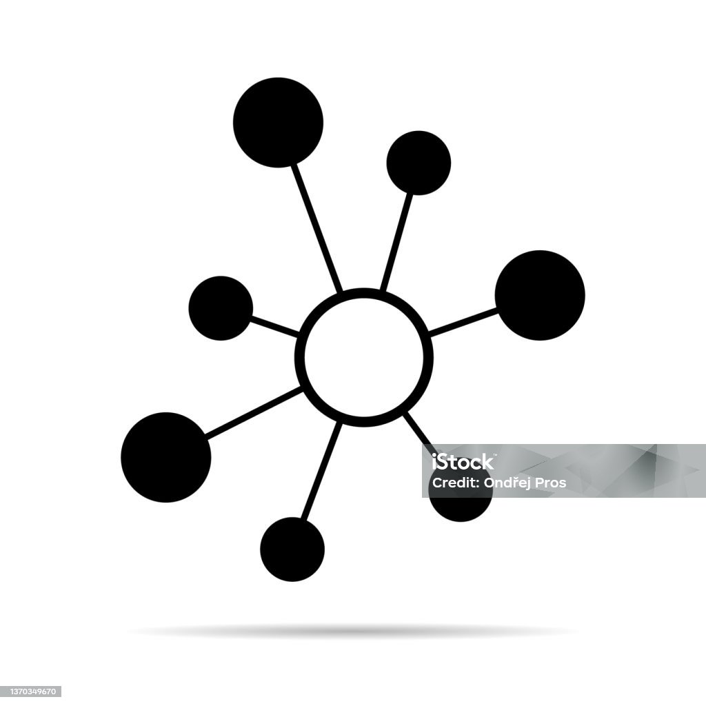 Icône De Réseau Plat Hub Symbole Vectoriel De Structure De Connexion
