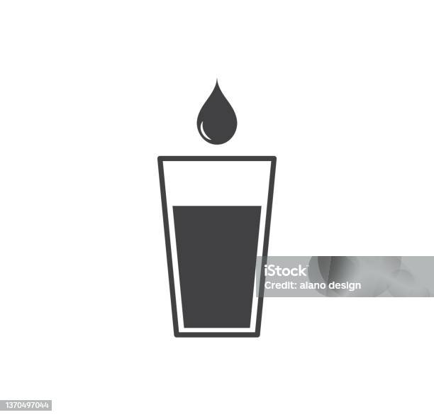Icône Verre Deau Goutte Deau Isolée Sur Fond Blanc Illustration