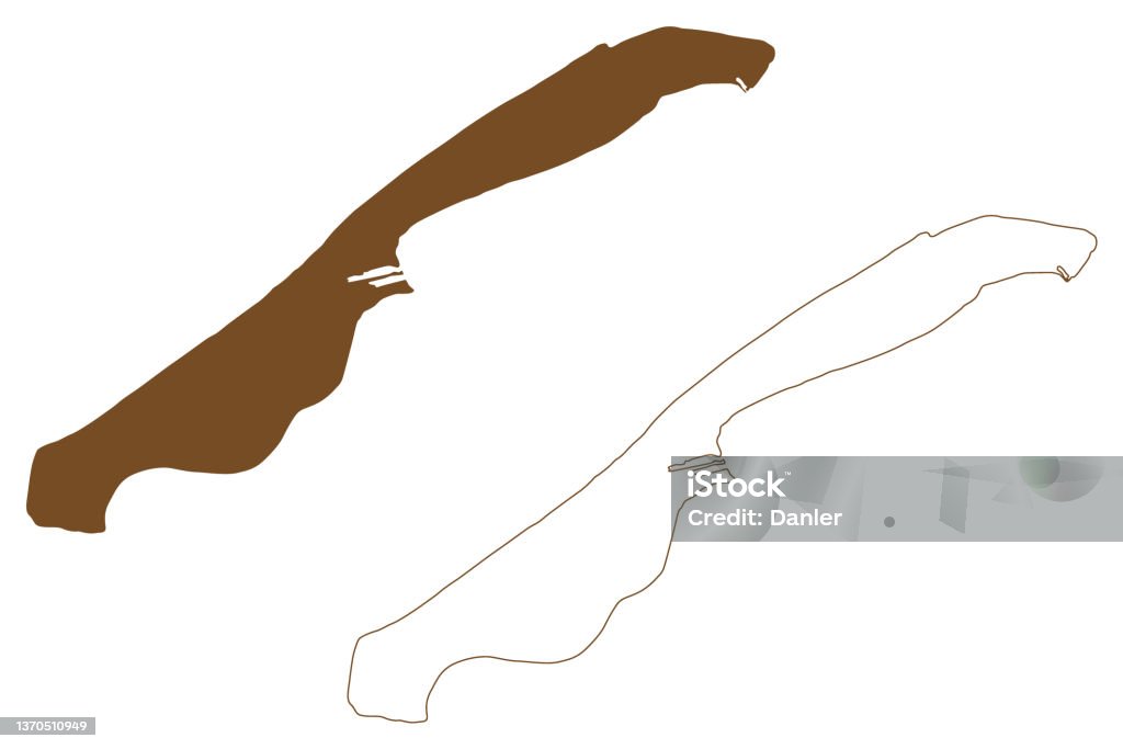 Île De Vlieland Illustration Vectorielle De Carte Croquis Griffonné