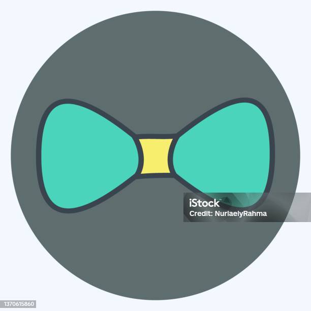 Icône De Nœud Papillon Dans Un Style De Compagnon De Couleur Tendance