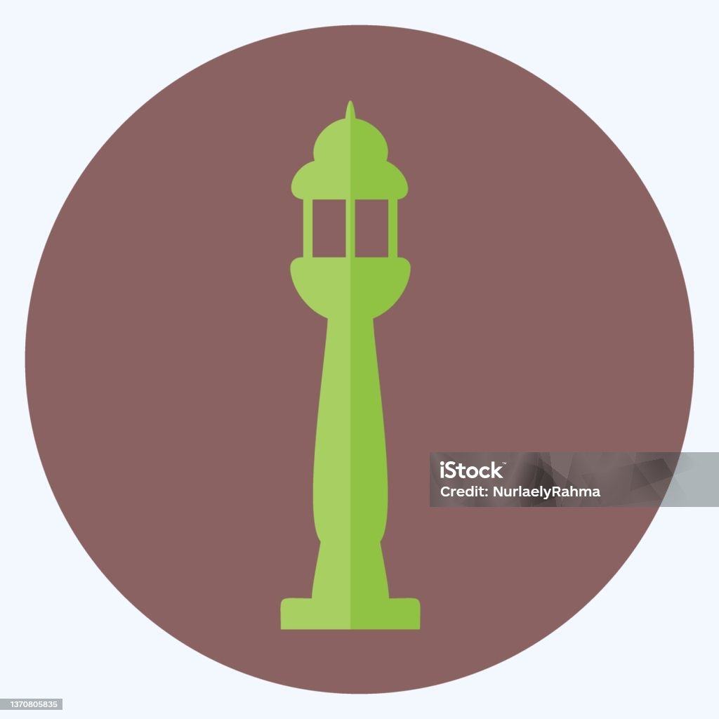 Icône De Lampadaire Dans Un Style Plat Tendance Isolé Sur Fond Bleu