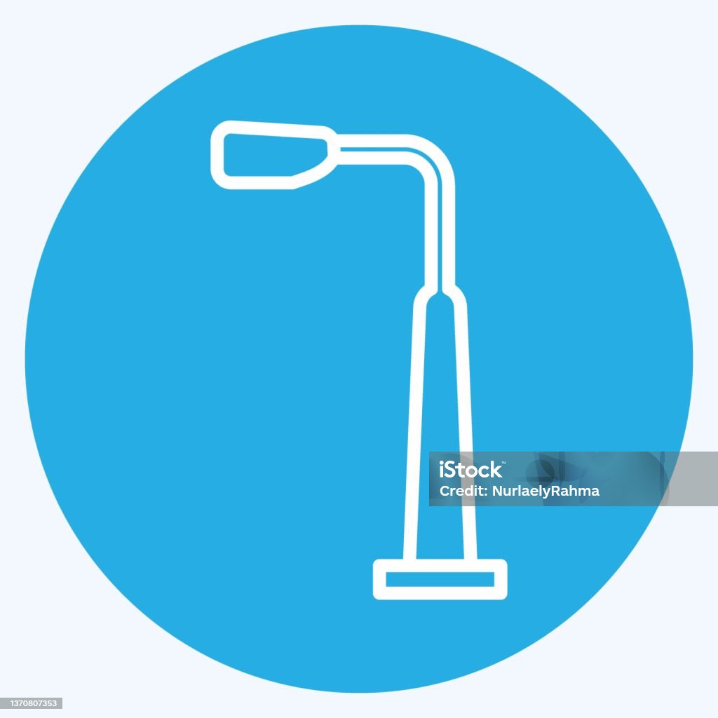 Icône De Lampadaire Dans Un Style Dyeux Bleus À La Mode Isolé Sur Fond