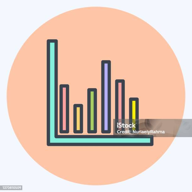 Icône De Graphique À Colonnes Dans Un Style De Compagnon De Couleur