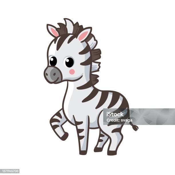 Anak Zebra Dengan Latar Belakang Putih Zebra Dalam Gaya Kartun ... Anak Zebra Dengan Latar Belakang Putih Zebra Dalam Gaya Kartun ...