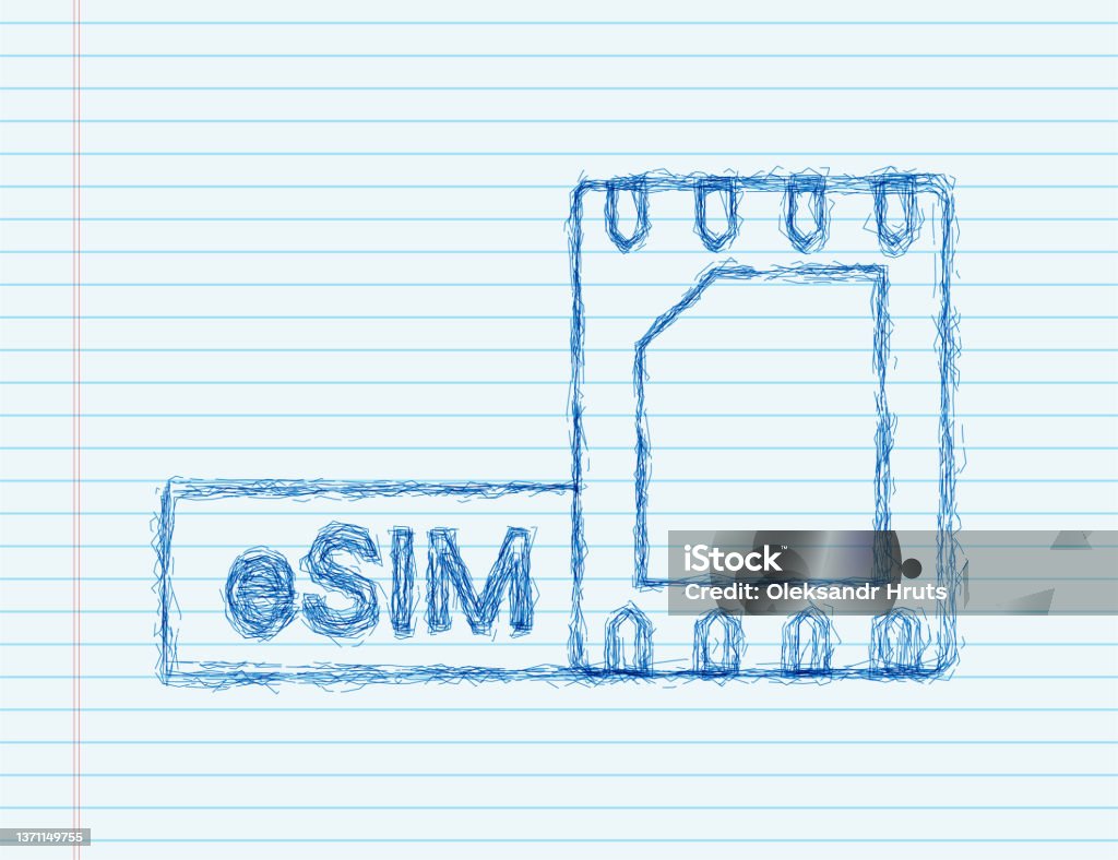 Esim Embedded Sim Card Icon Symbol Concept New Chip Mobile Cellular