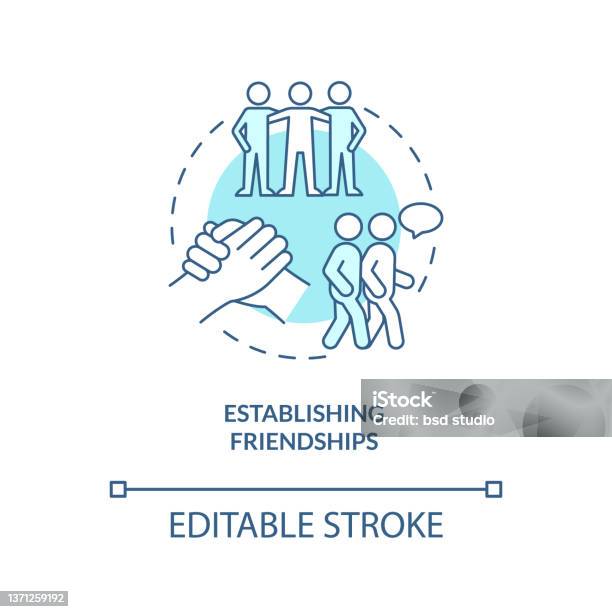 Establishing Friendships Turquoise Concept Icon Stock Illustration ... Establishing Friendships Turquoise Concept Icon Stock Illustration ...