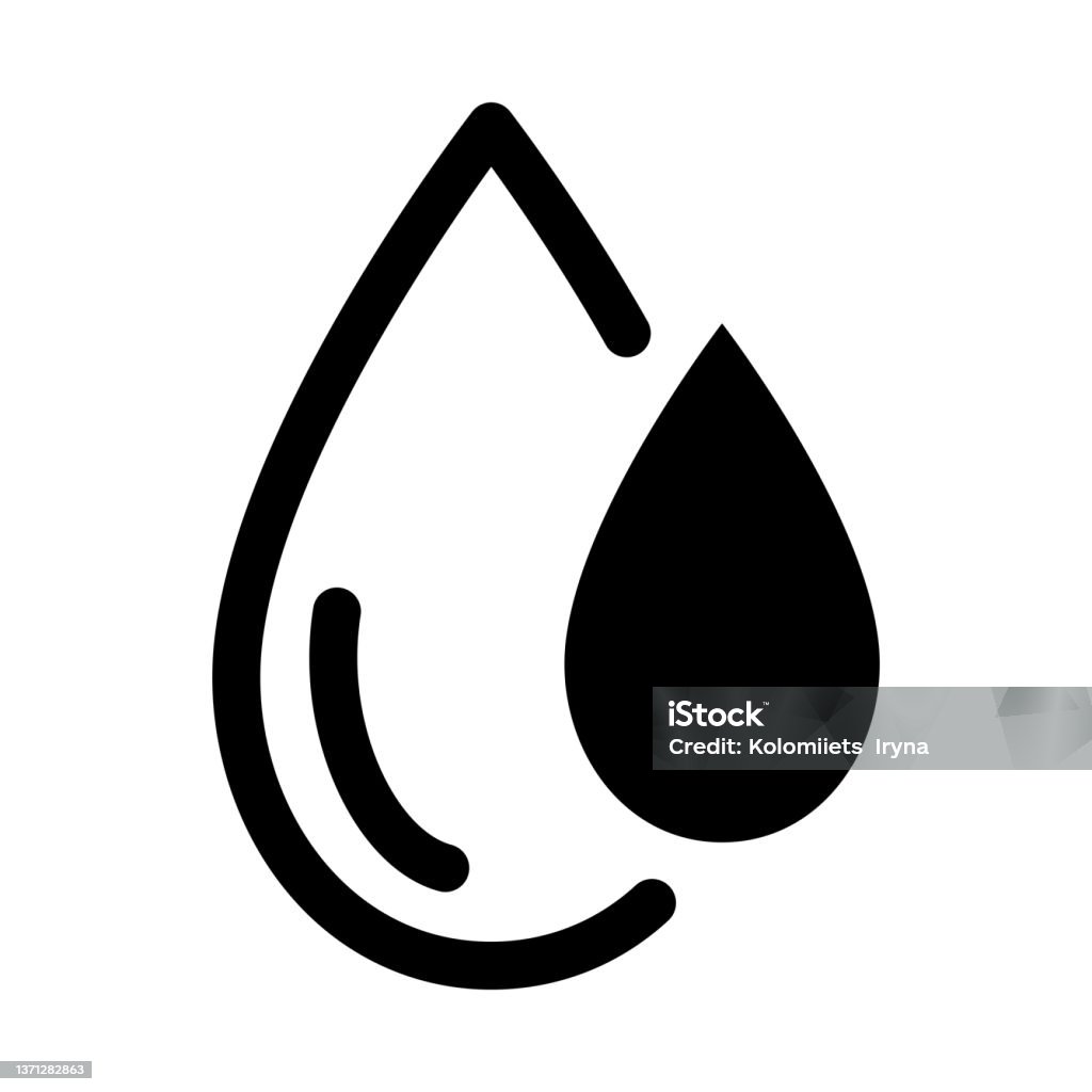 Tetesan Air Warna Hitam Bentuk Tetesan Datar Ilustrasi Stok Unduh